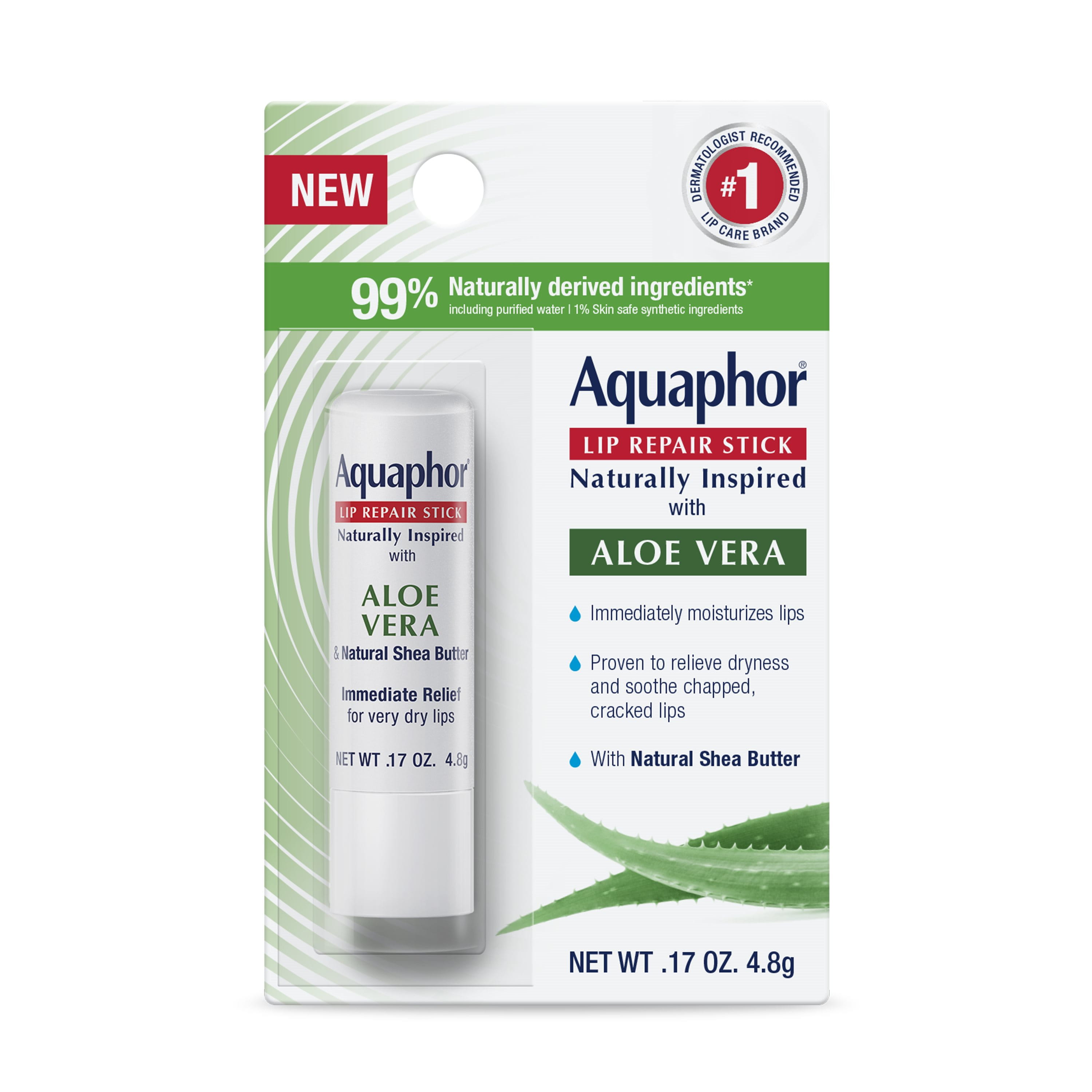 Aquaphor Lip Repair Stick Naturally Inspired Aloe Vera Single Pack